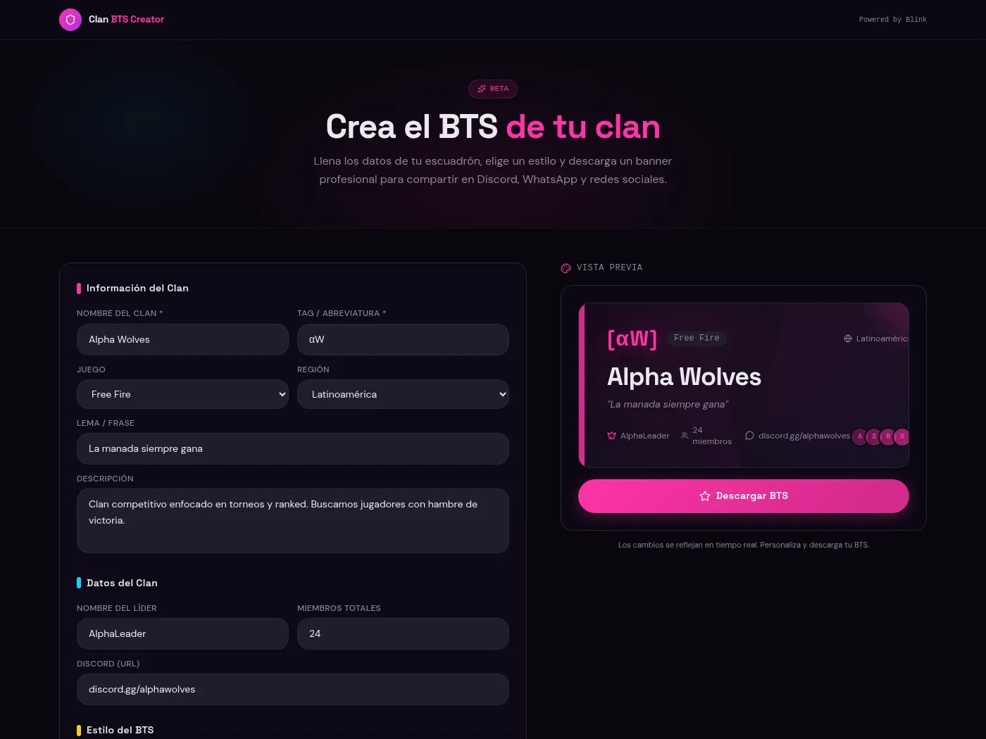Clan BTS Creator