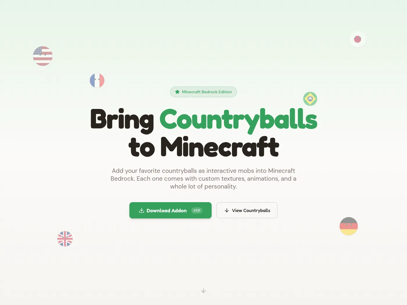 Countryball Minecraft Addon