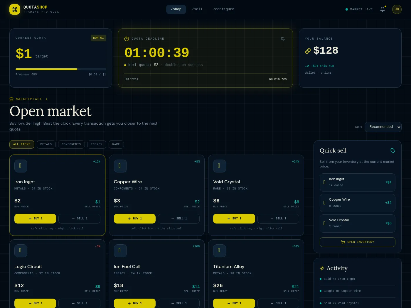 Quota Shop Mod