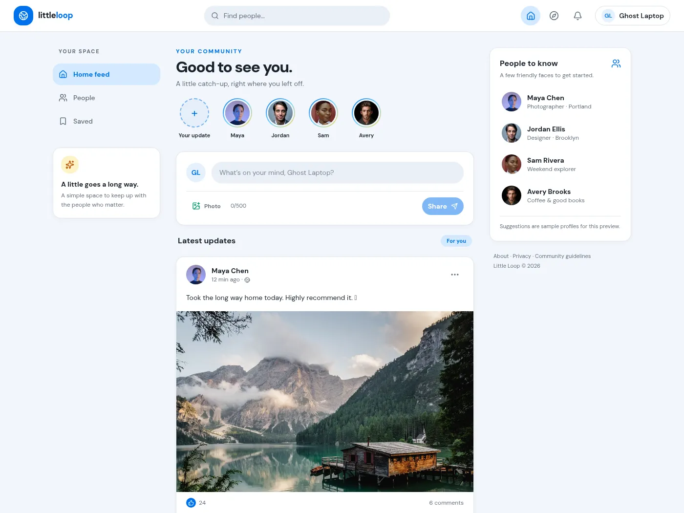 Lite Social Hub