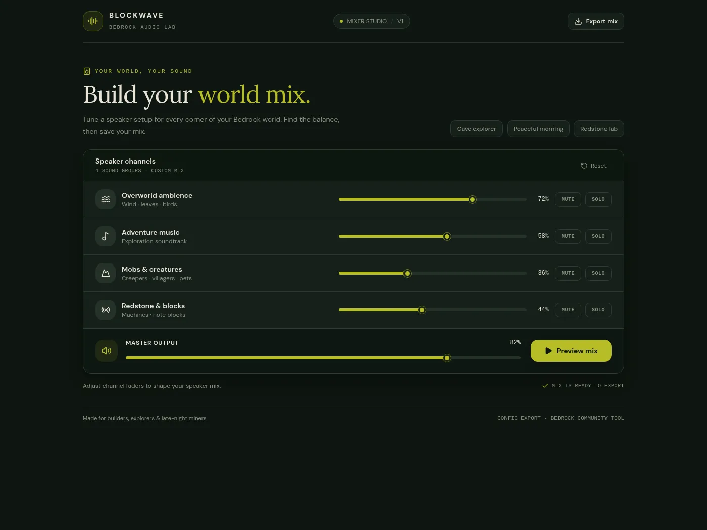 Minecraft Sound Mixer