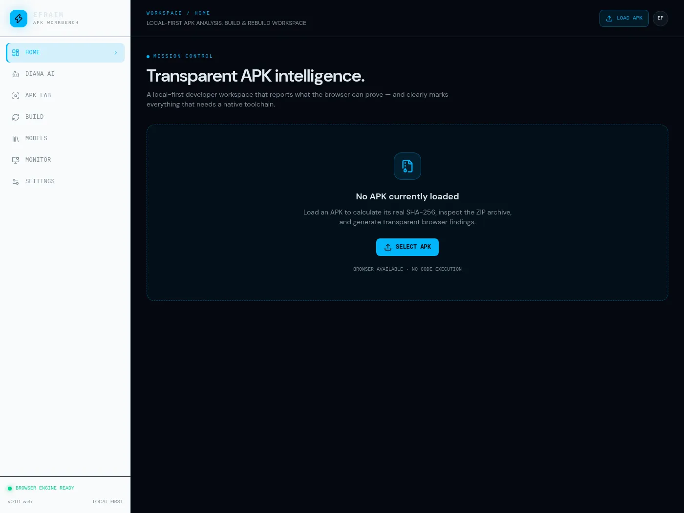 Efraim APK Workbench Web