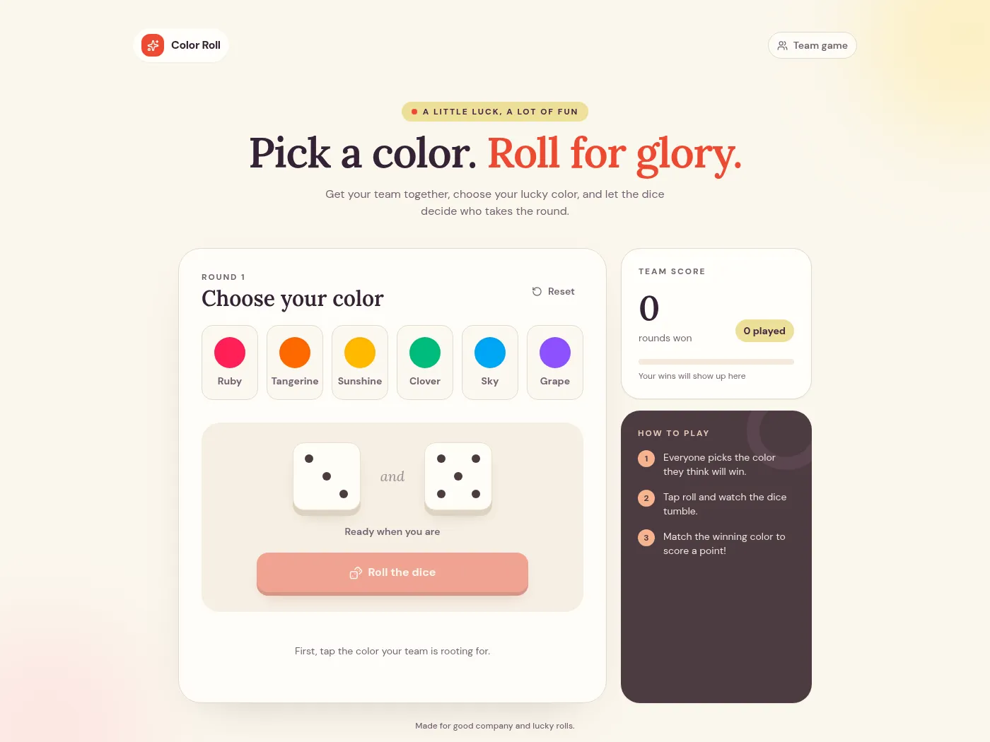Dice Color Picker