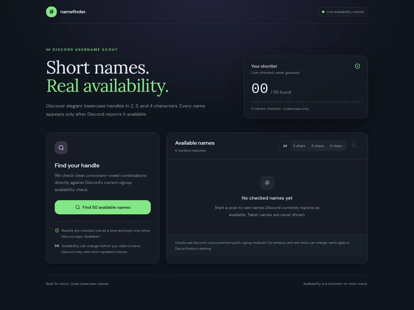 Discord Name Finder