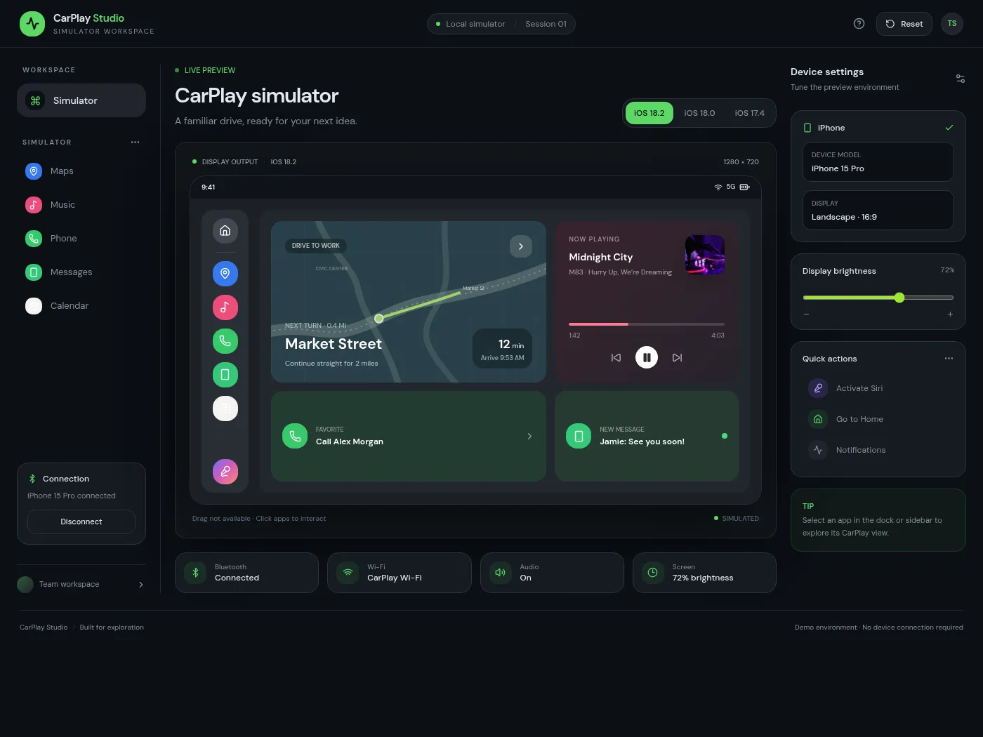 CarPlay Web Simulator