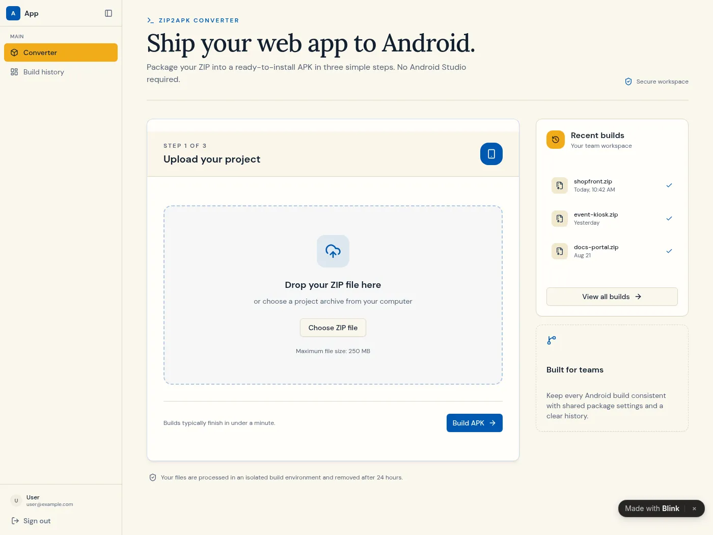 Zip2APK Converter