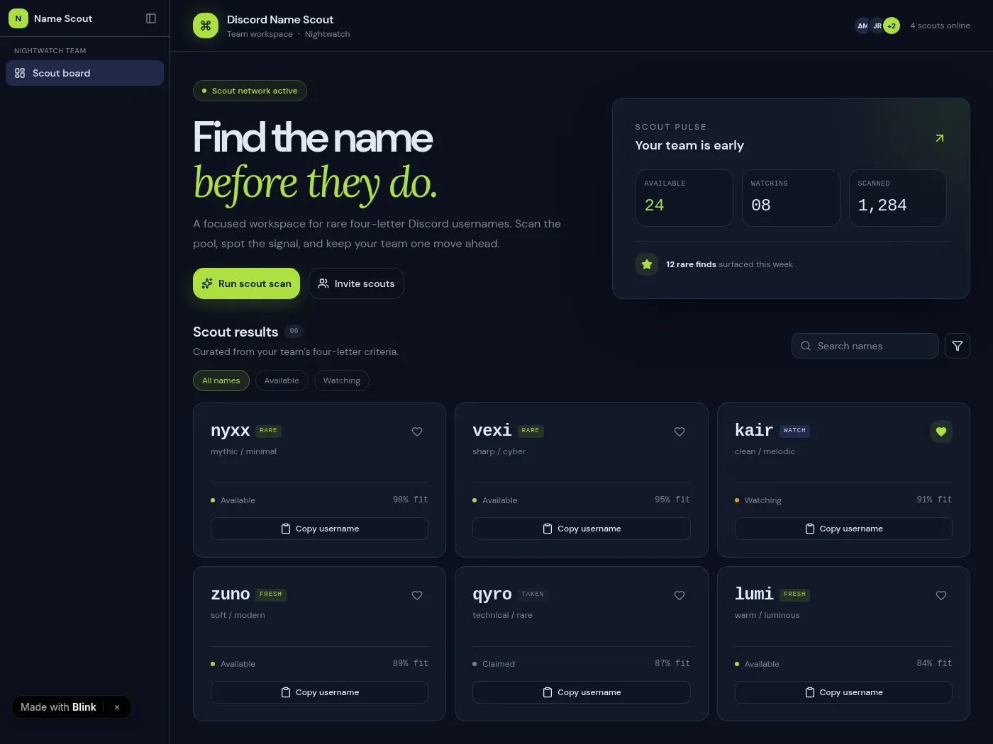 Discord Name Scout