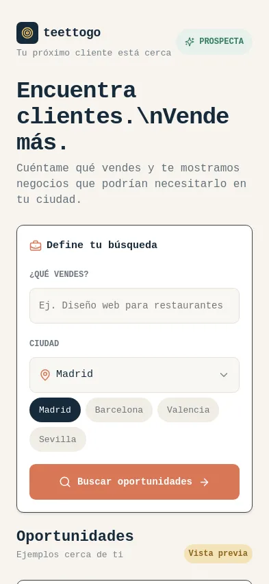 TeetToGo Sales Finder