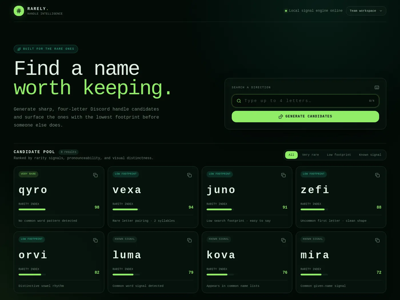 RareDiscord Name Finder