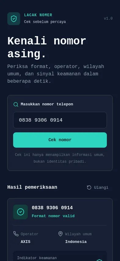 Lacak Nomer