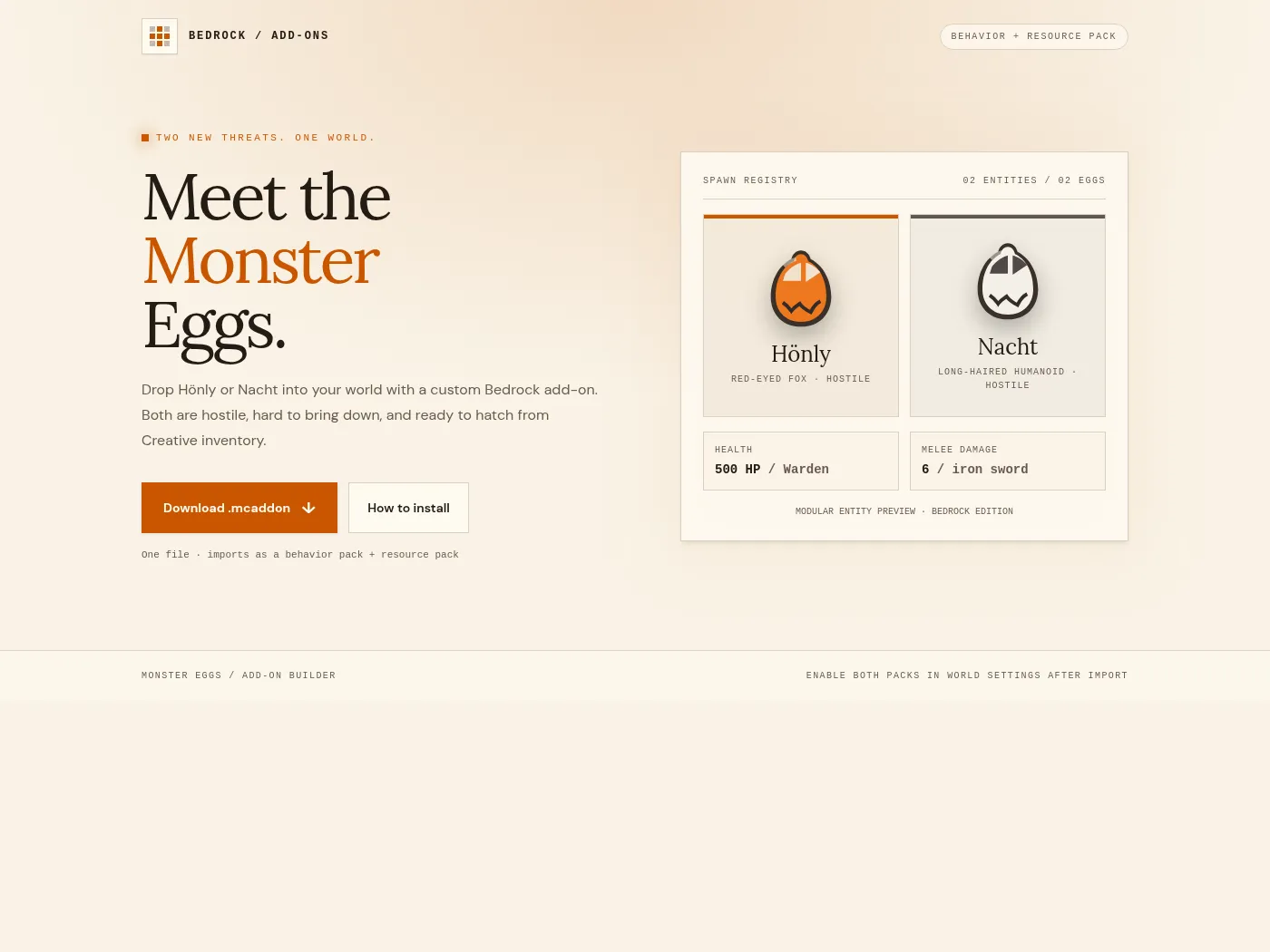 MC Bedrock Monster Eggs