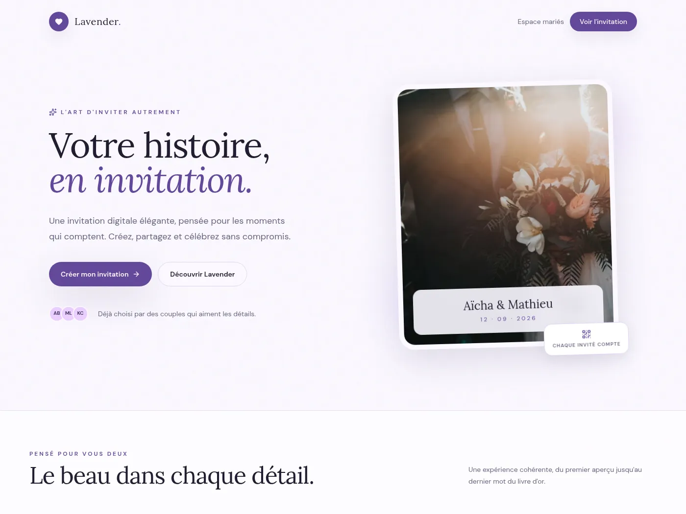 Lavender Wedding SaaS