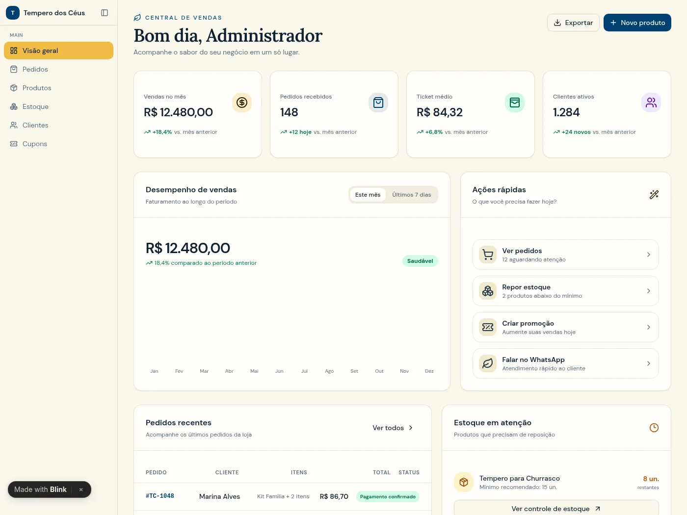 Tempero dos Céus Vendas