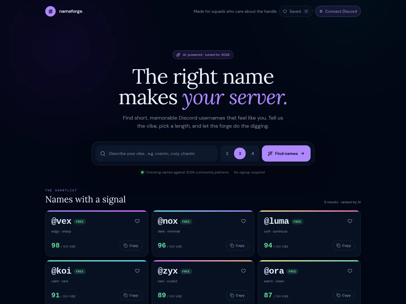 AI Discord Name Finder