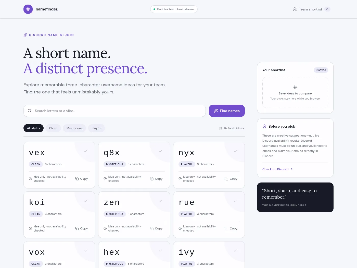 Discord Name Finder