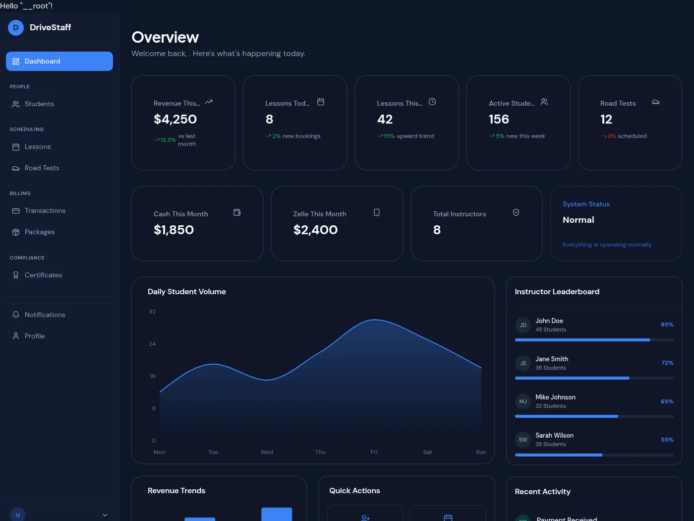 DriveStaff Portal