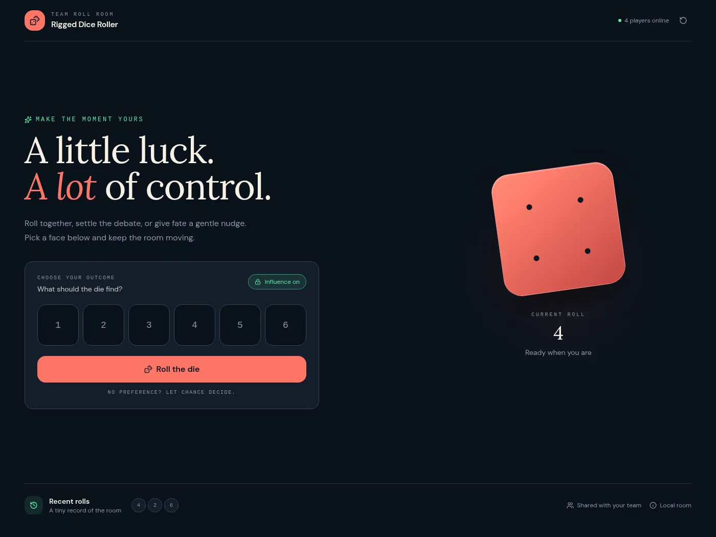 Rigged Dice Roller