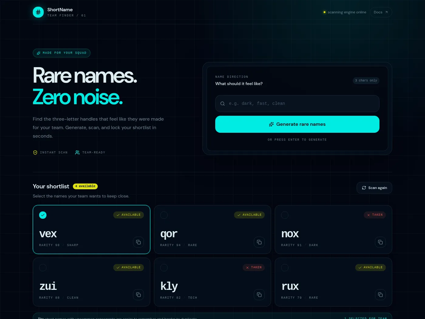 ShortName Finder