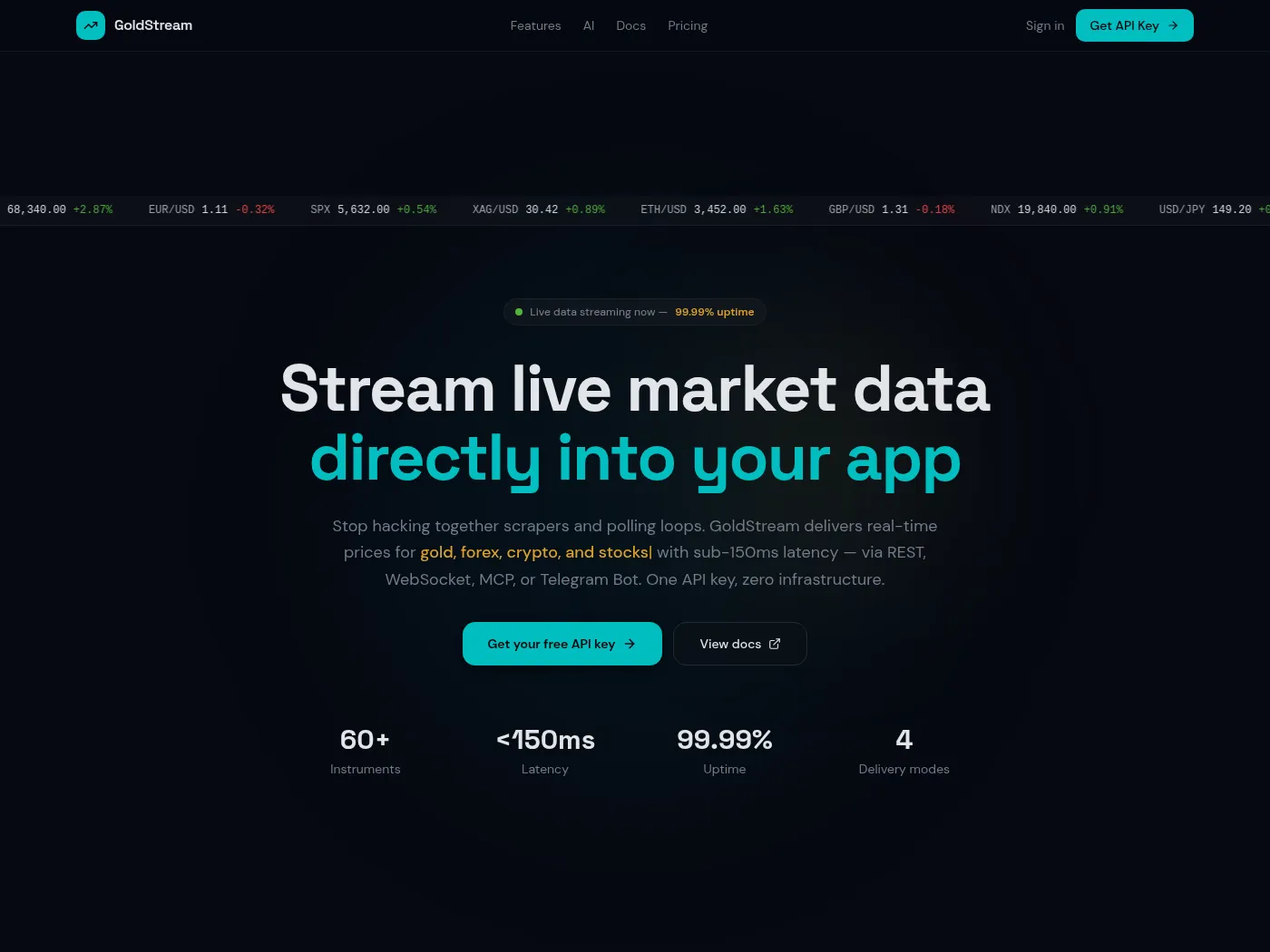 GoldStream AI Data API