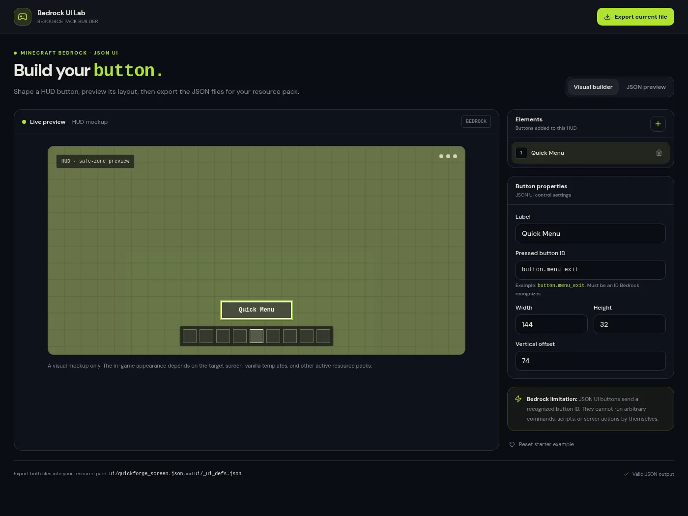 Command Button Dashboard