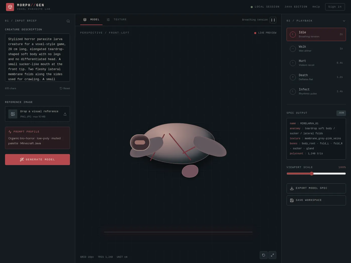 Voxel Parasite Model Generator