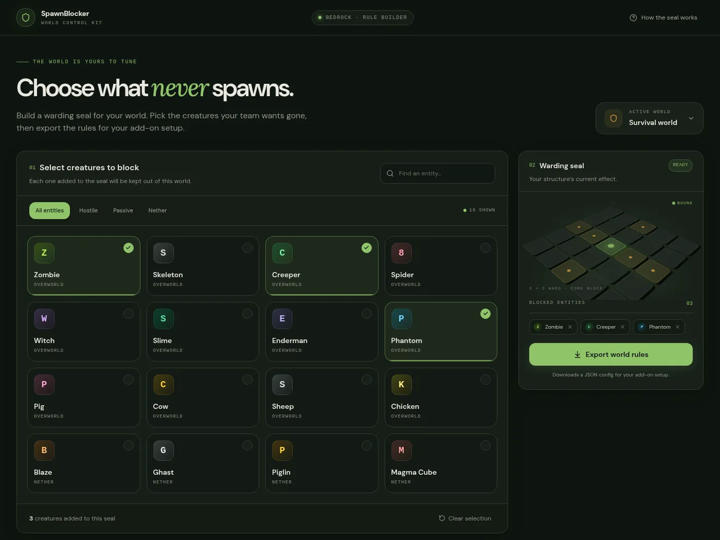 SpawnBlocker Addon
