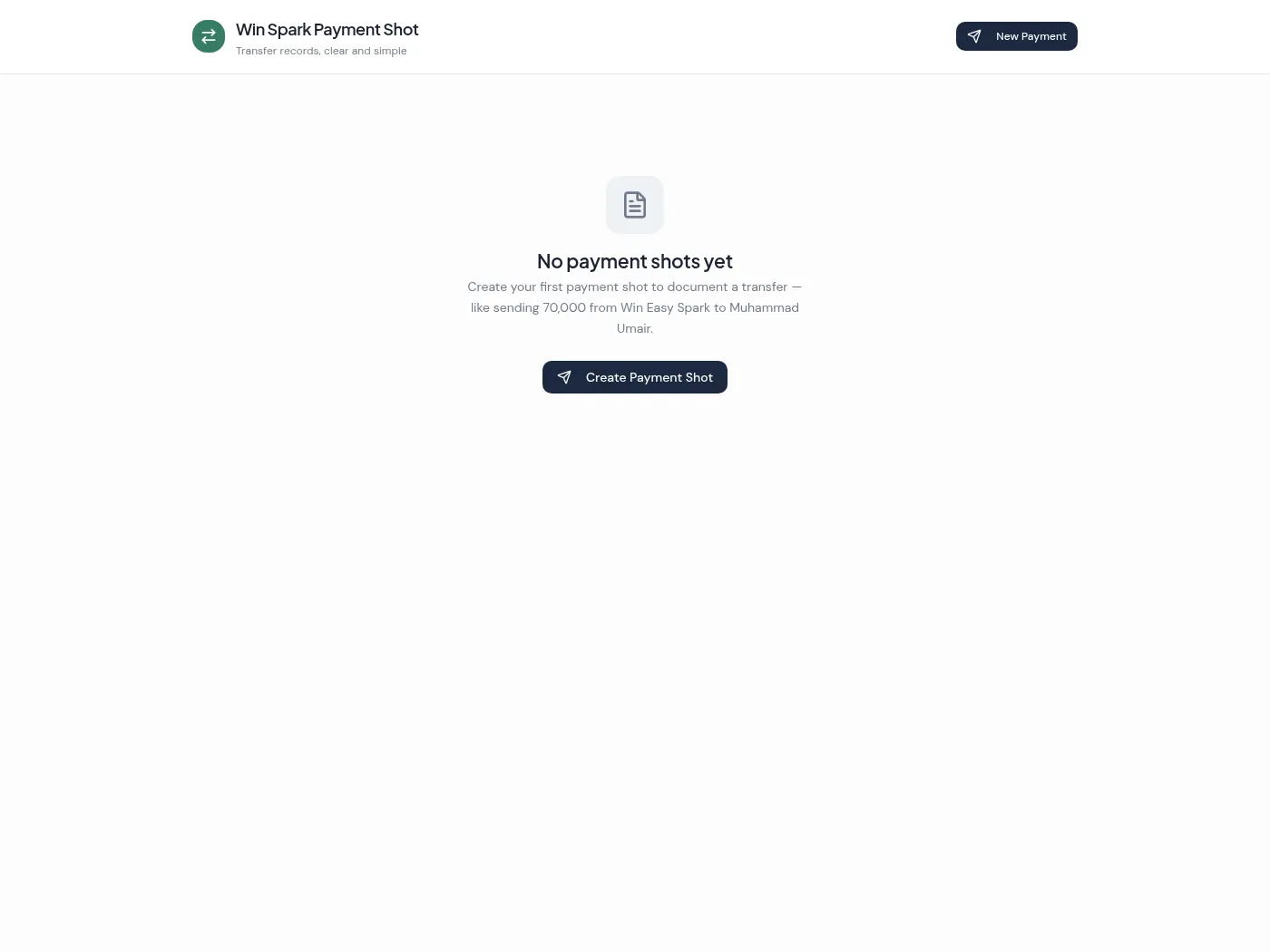 Win Spark Payment Shot