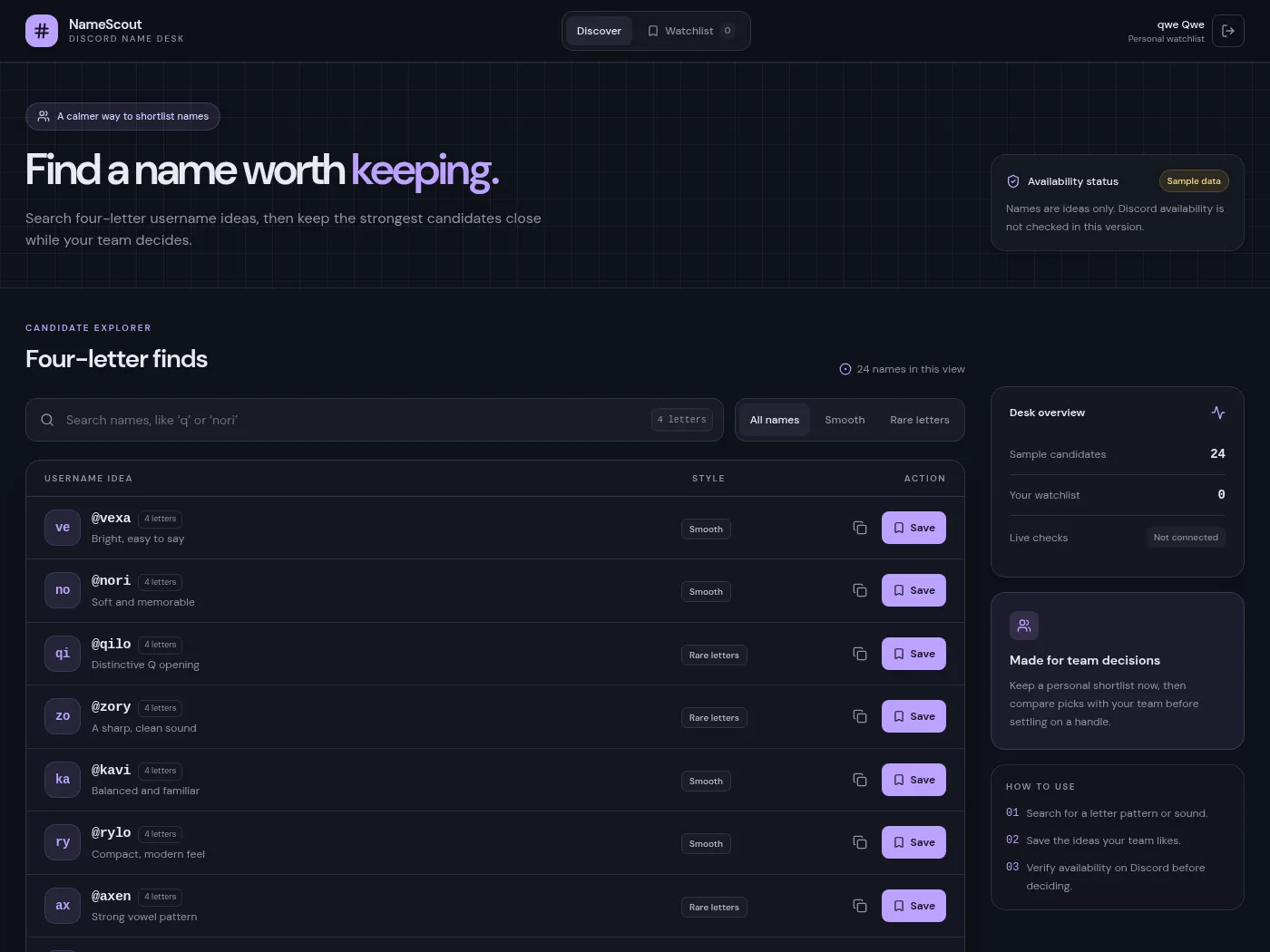 Discord Name Finder