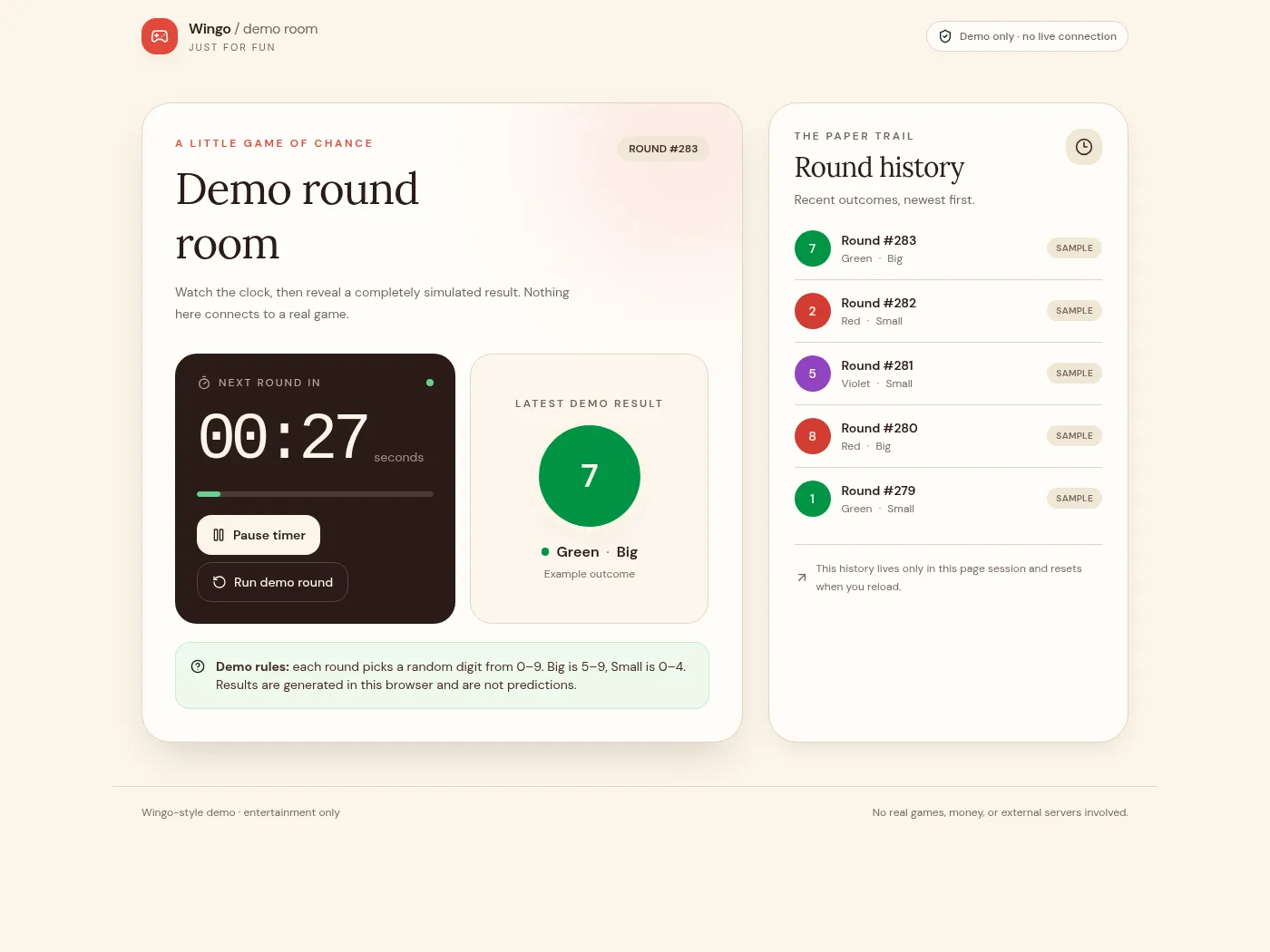 Wingo Demo Timer App