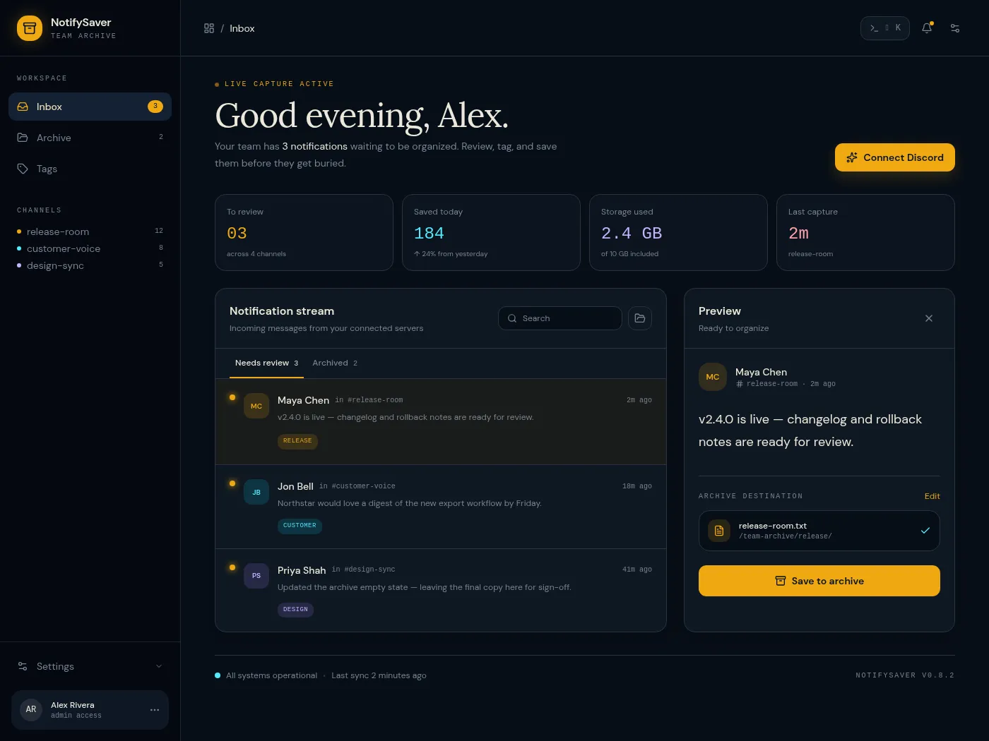 Discord NotifySaver