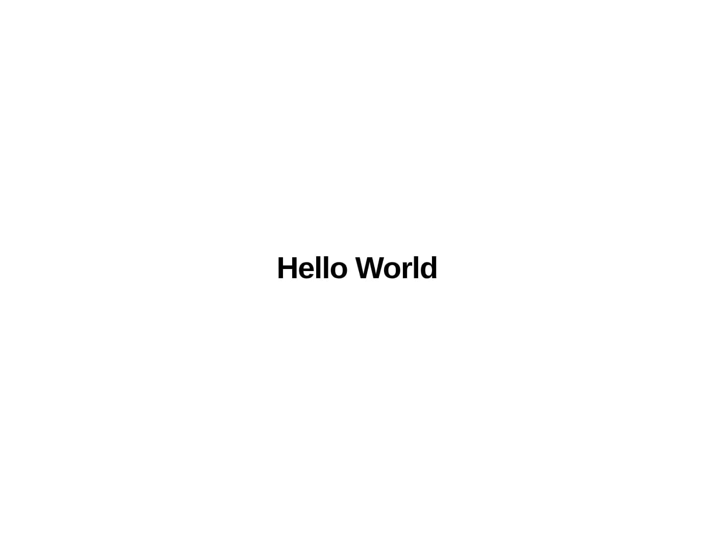 Minimal Hello World Page