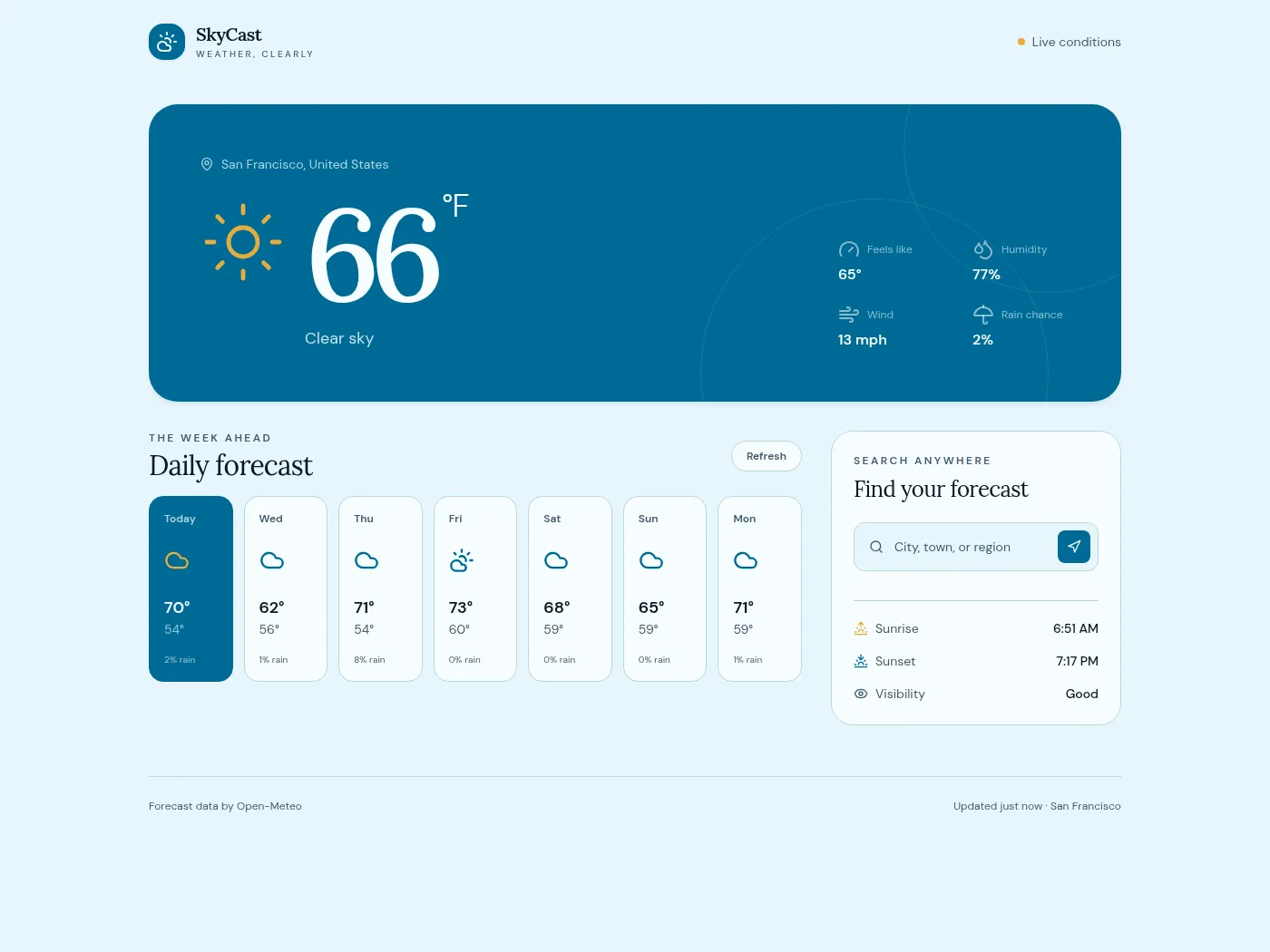 SkyCast Weather App