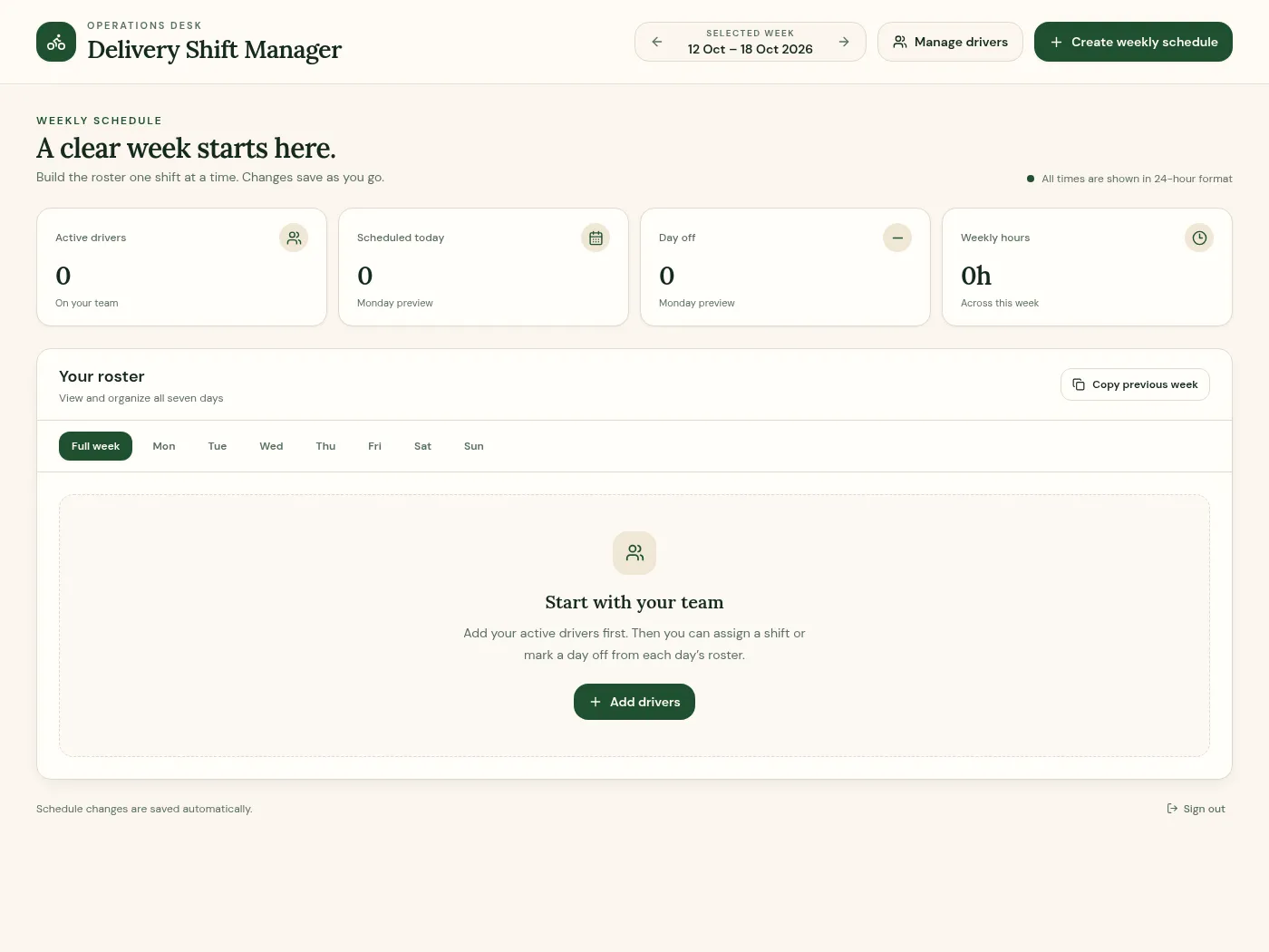 Delivery Shift Manager