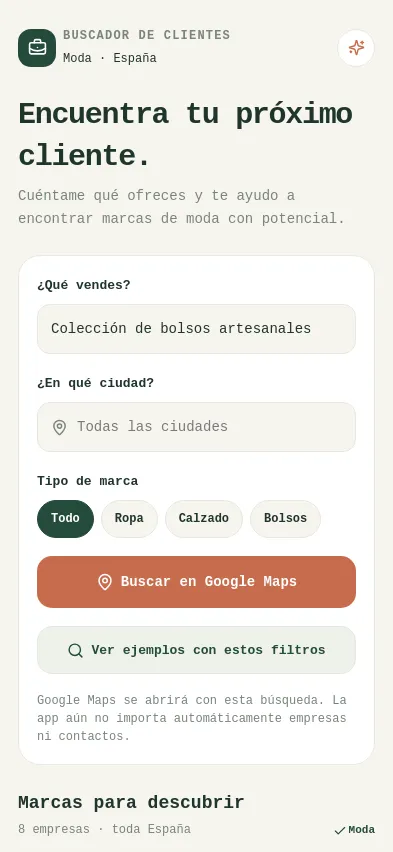 Buscador de Clientes Moda