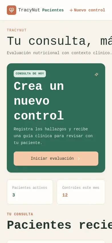 TracyNut Nutrición Móvil