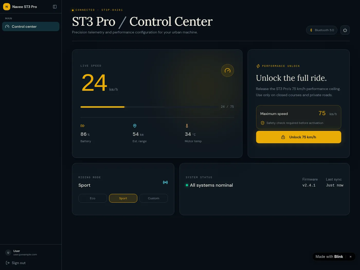Navee ST3 Pro Dashboard