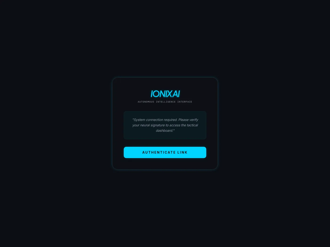 Ionix AI Dashboard