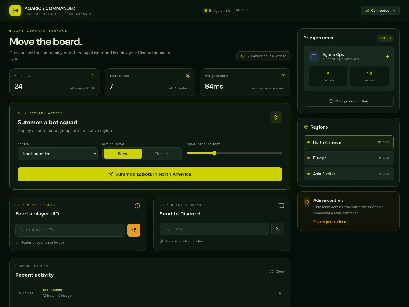 Agario Discord Commander