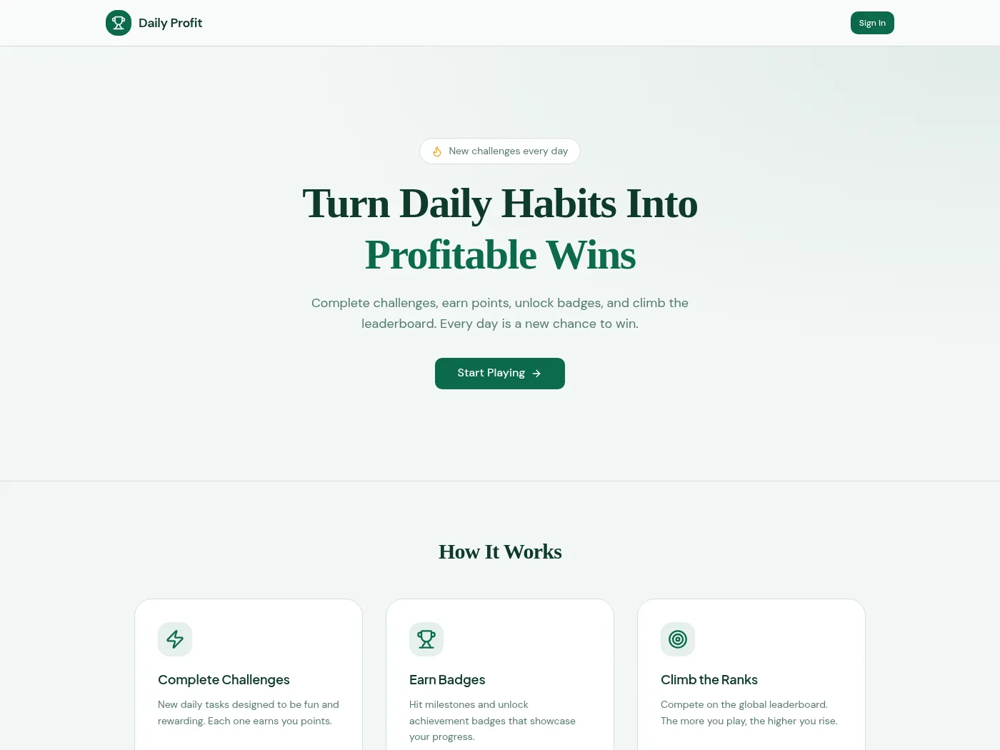 Daily Profit Game