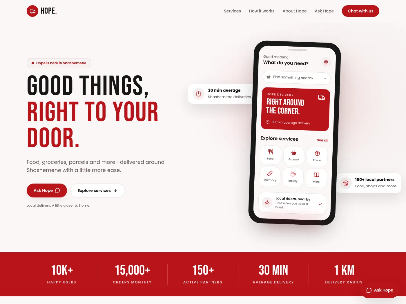 Hope Delivery Website