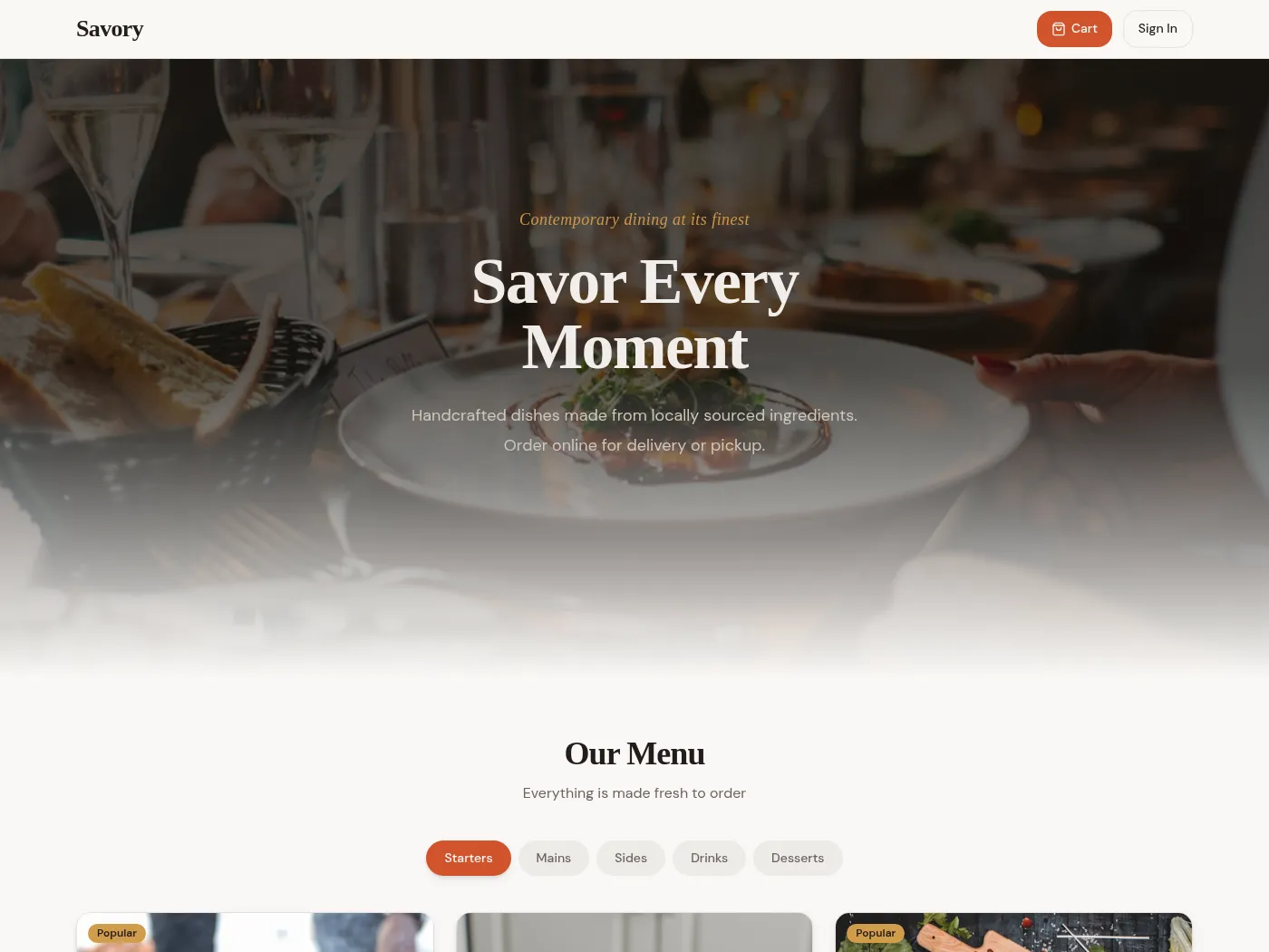 Online Restaurant Script