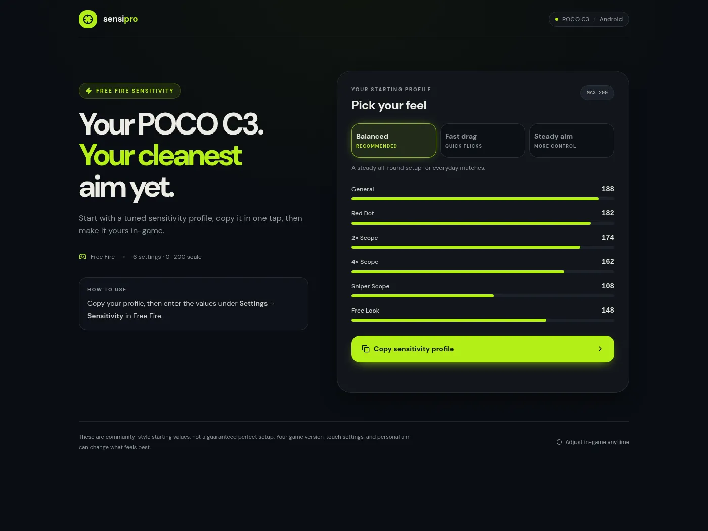 SensiPro for POCO C3