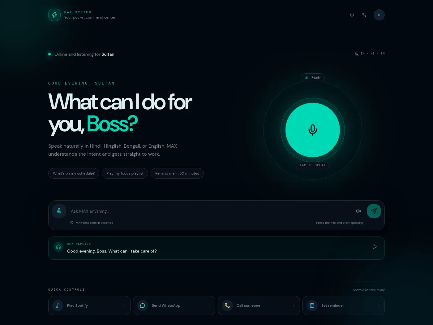 MAX Voice AI Assistant