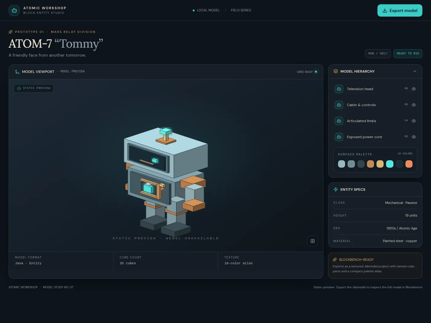 RetroBot Entity 3D Model