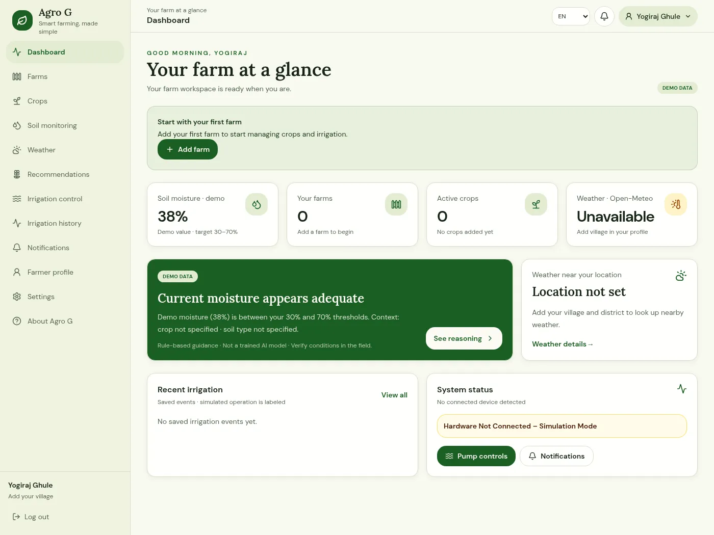 Agro G: Smart Farming App