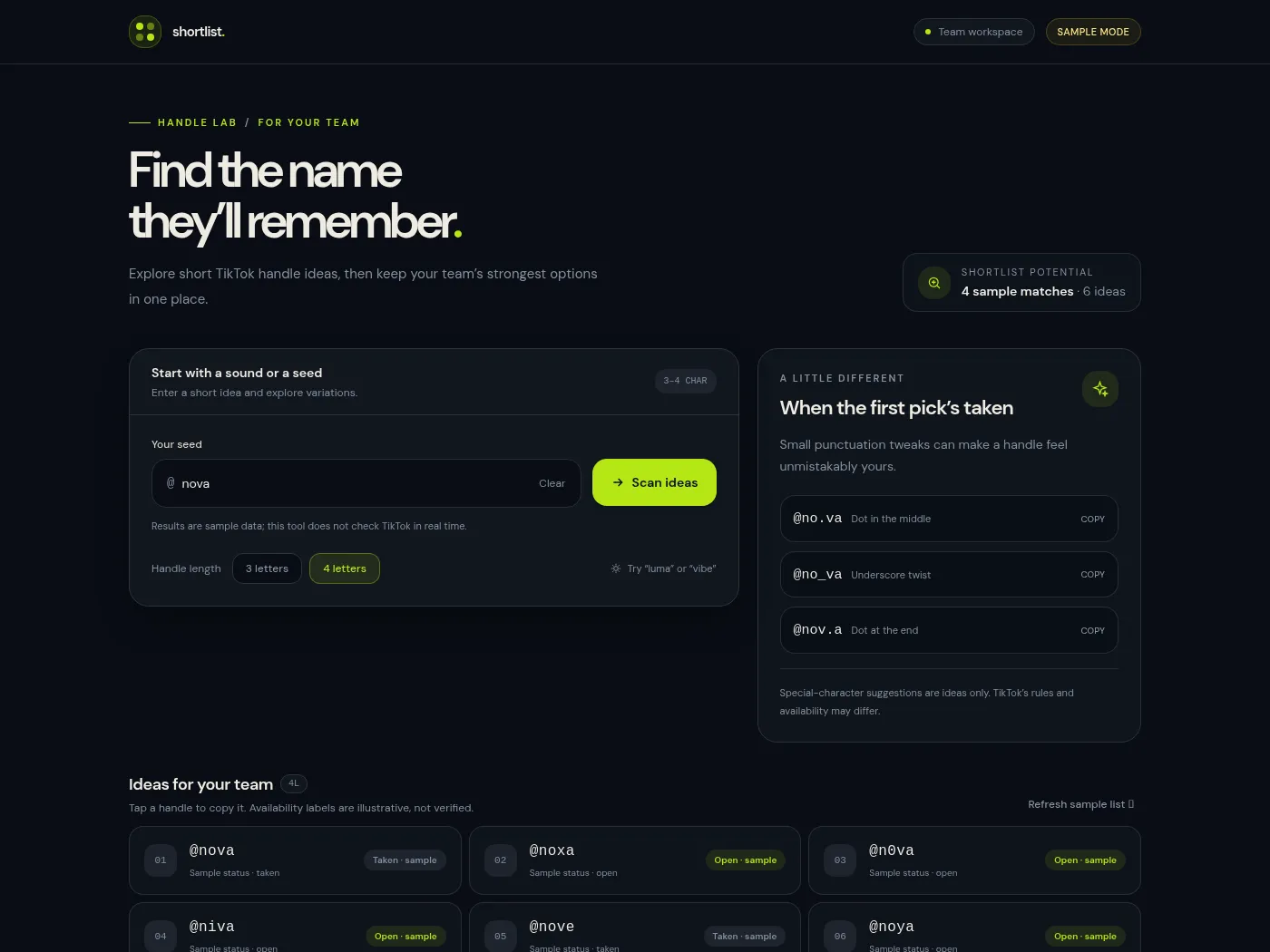 TikTok Name Scanner