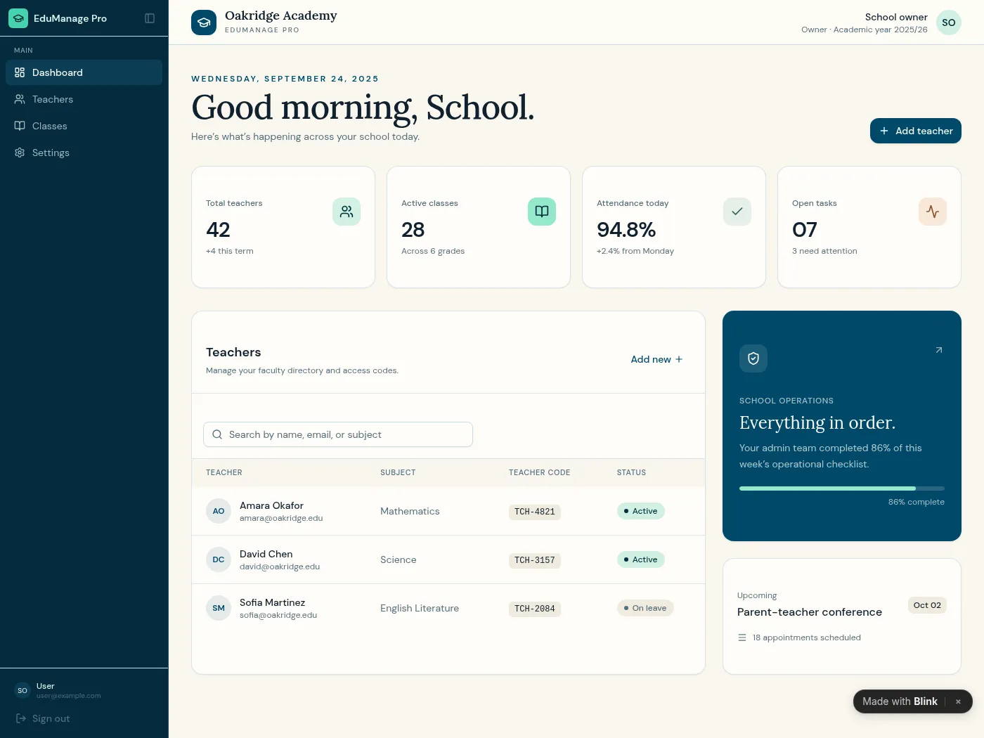 EduManage Pro