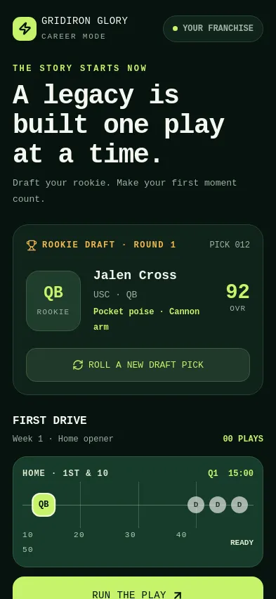 Gridiron Glory Simulator