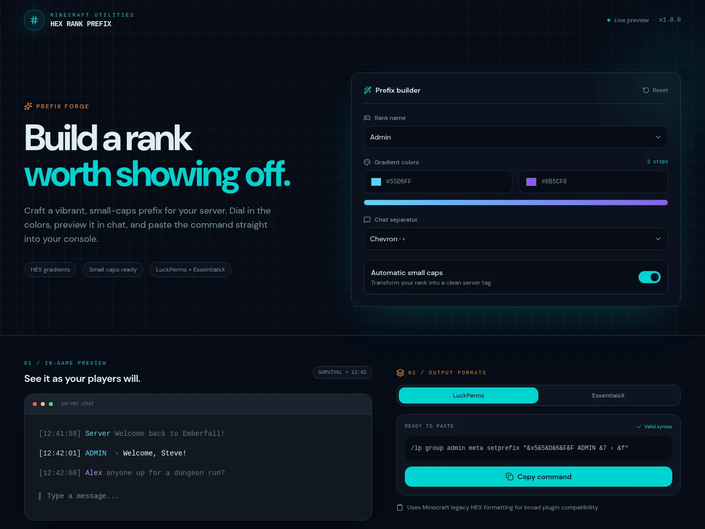 Hex Rank Prefix Maker