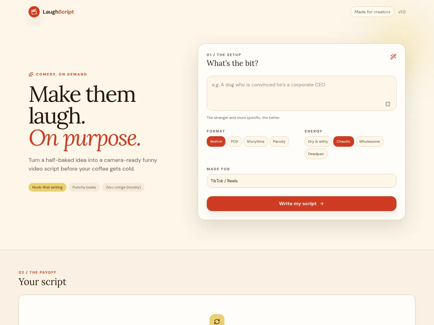 LaughScript Generator
